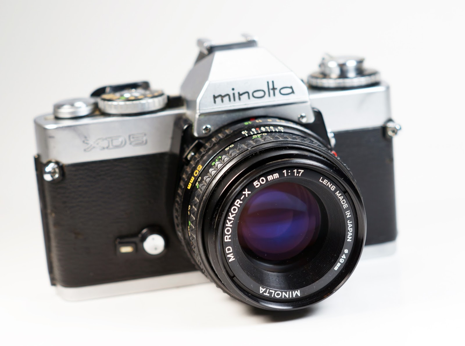 Minolta XD5 SLR 35mm Film Camera with Rokkor-X 50mm f/1.7 Lens Working NICE