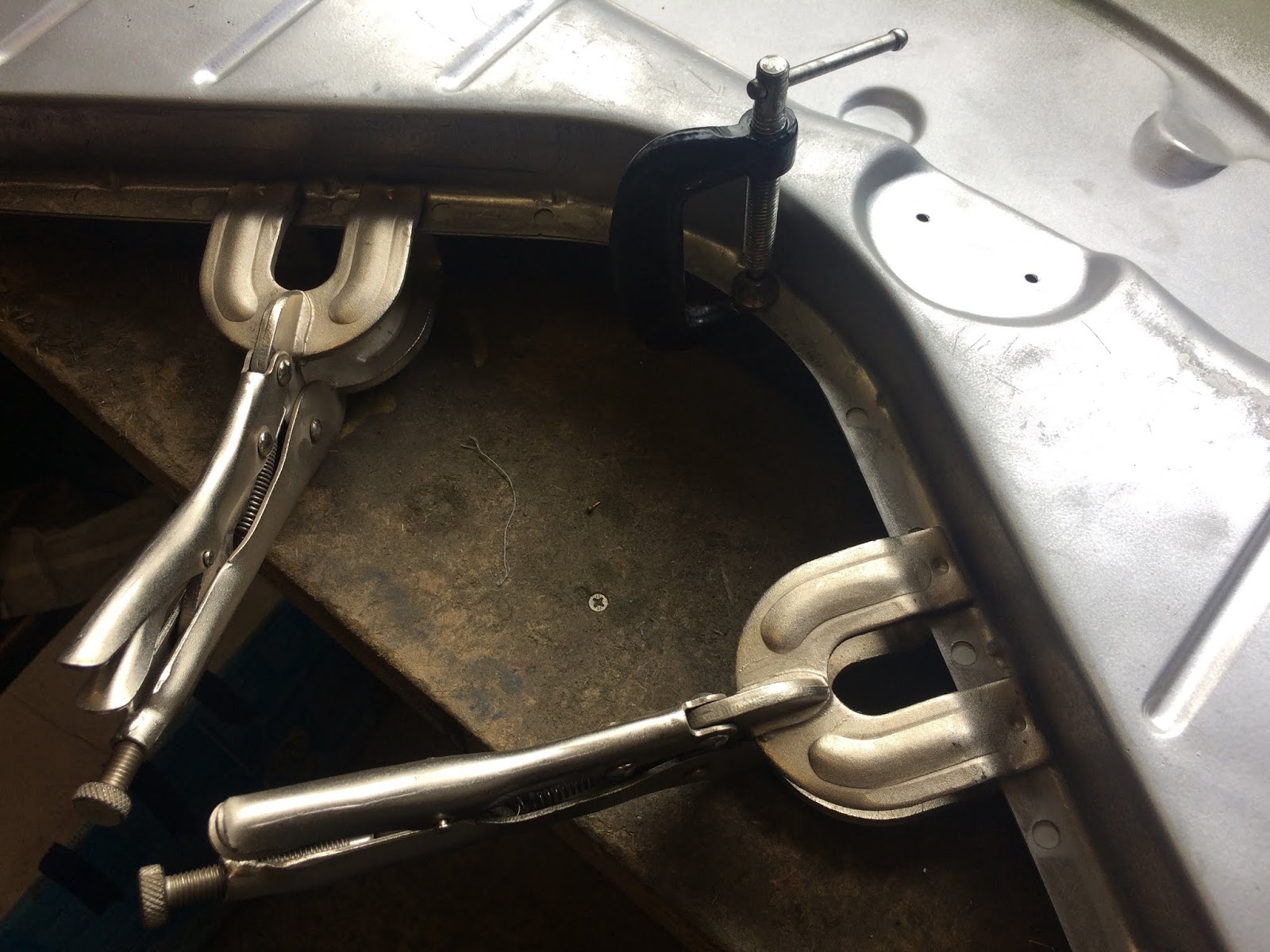 1965 VW Beetle Restoration: Uniting the front bulkhead panels