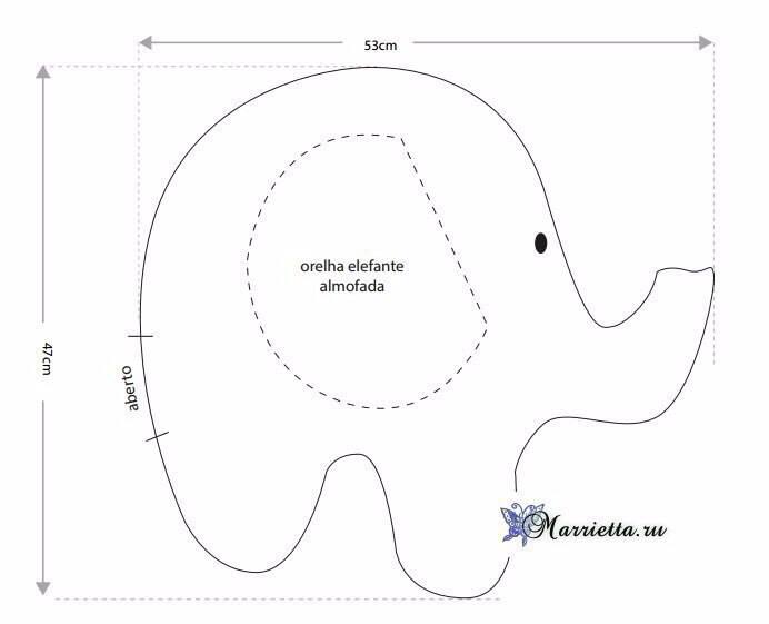 Almofada elefante com molde para imprimir - Ver e Fazer
