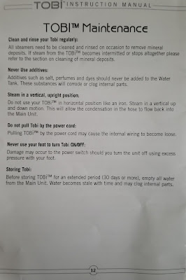 Find Your Manuals Here...: Tobi Upright Steamer Model EC1633 Instrucion ...