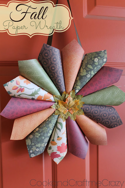 Cook and Craft Me Crazy: Fall Paper Wreath