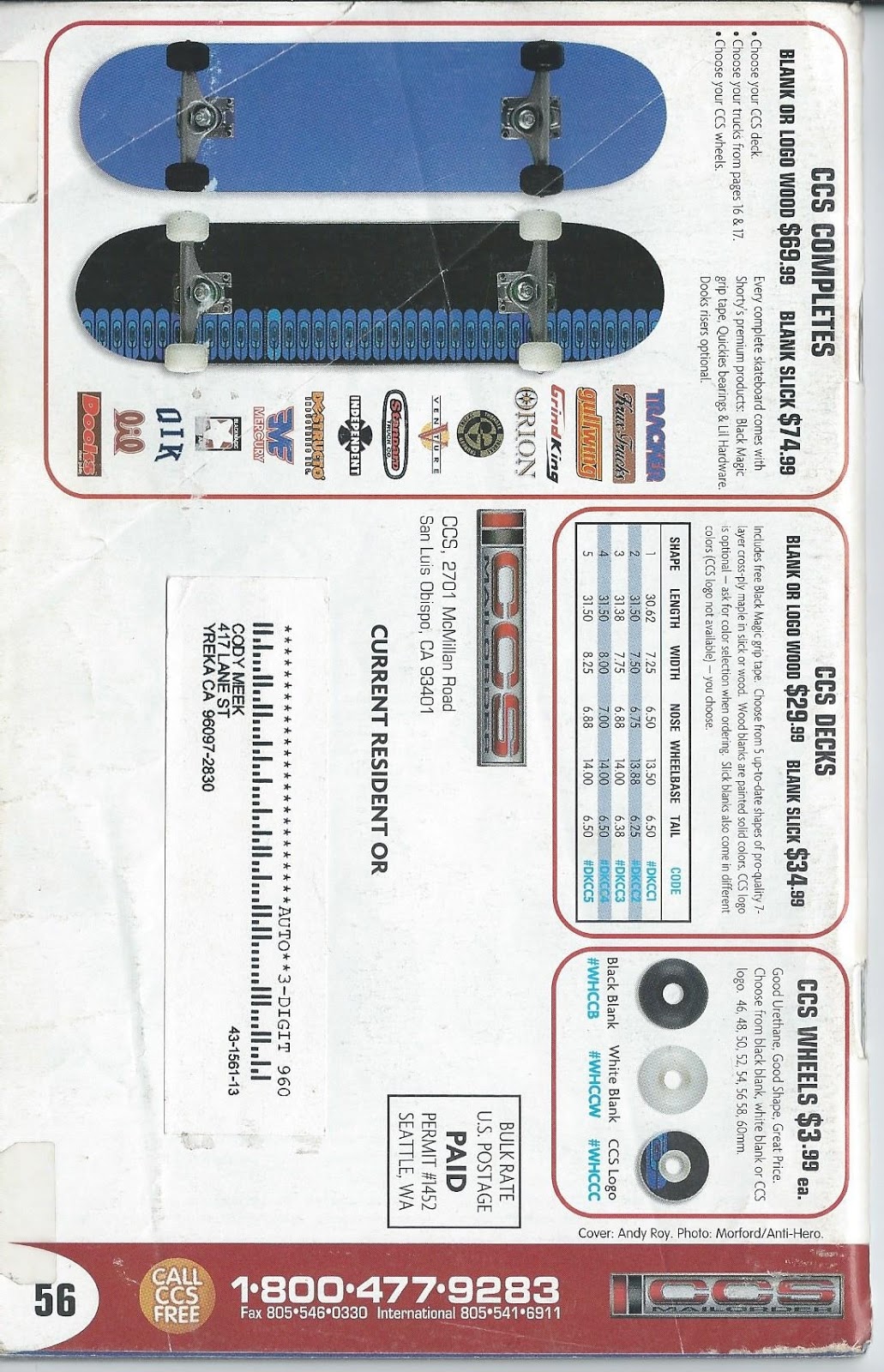 90's Skateboard Nostalgia: CCS Summer 1997 Catalog