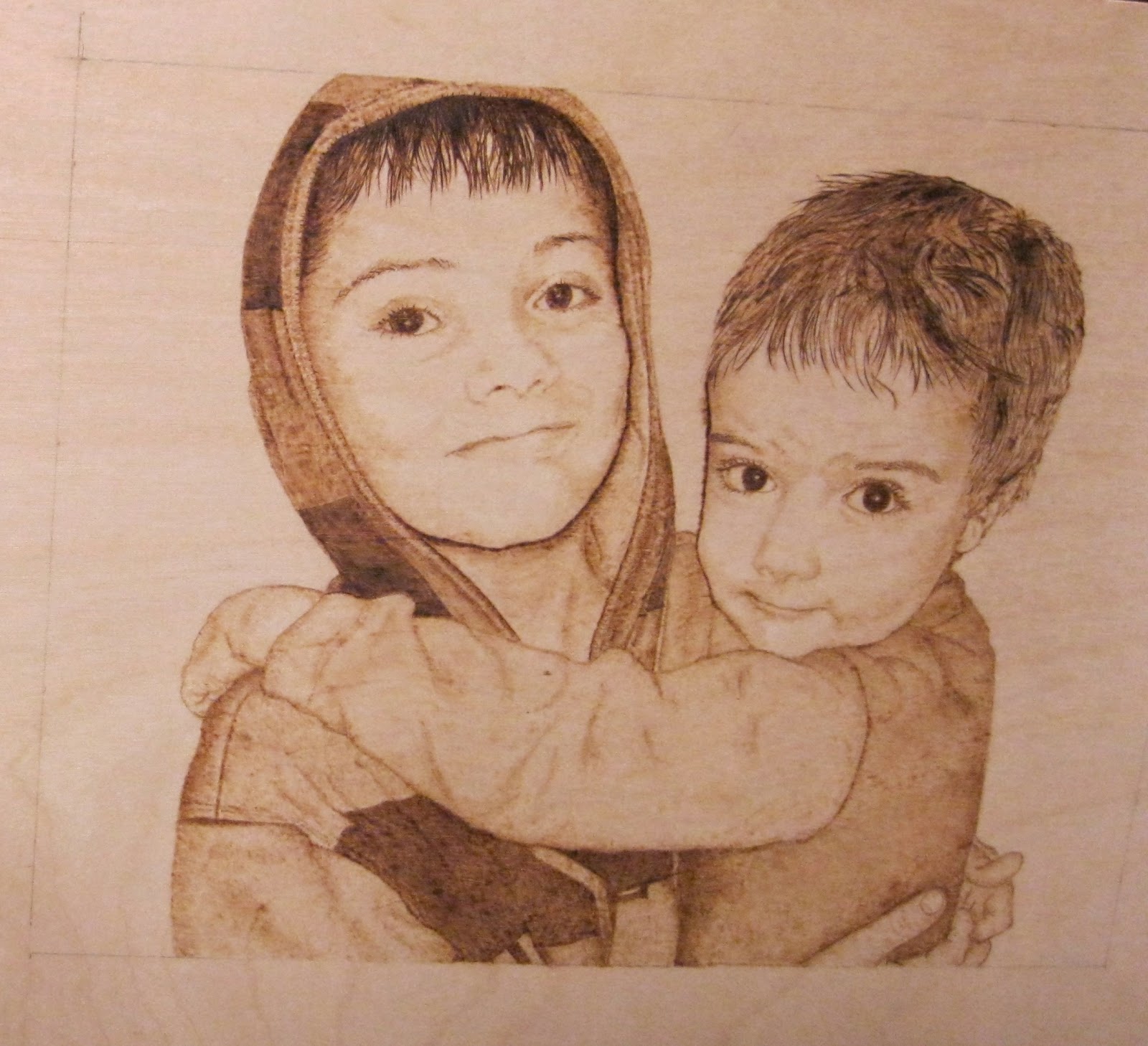 PYROGRAPHY PORTRAITS by WoodLuv: Pyrography Portrait My Boys No. 3