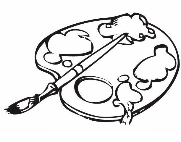 Dibujos para colorear de paleta de pintor - Imagui