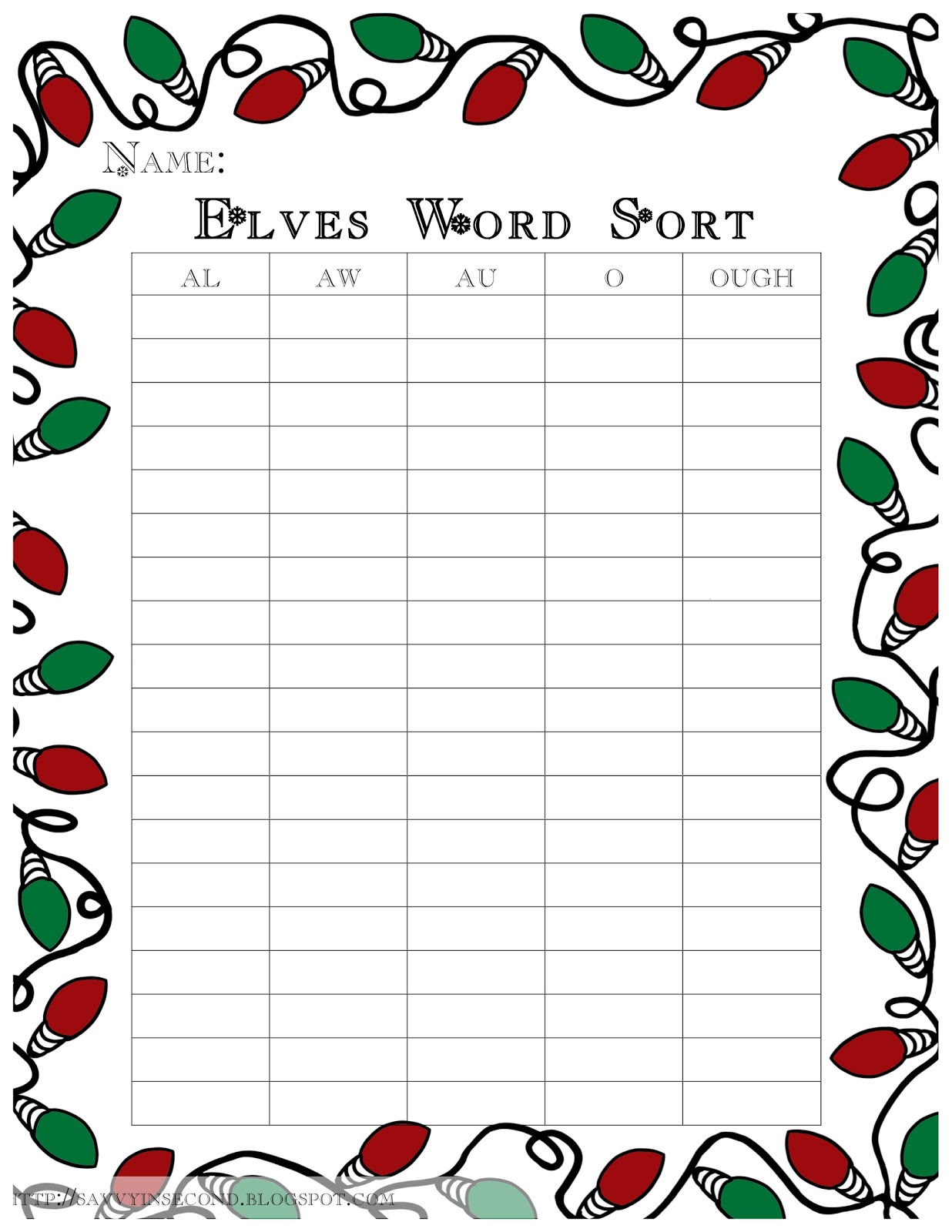 Savvy in Second: Christmas Literacy Centers