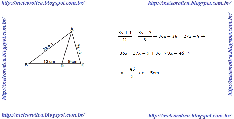 M.E.T.E.O.R.O.T.I.C.A: Exercícios Resolvidos Sobre Bissetriz Interna ...