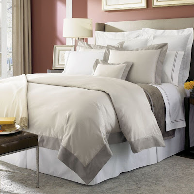 Two Tone Twill Sheets and Bedding - Sferra Mackenzie | Sheet Envy