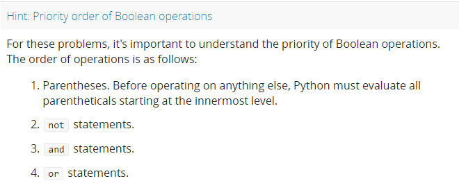 Dimensi Tutupbotol Priority Order Of Boolean Operators In Python
