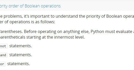 Dimensi Tutupbotol Priority Order Of Boolean Operators In Python