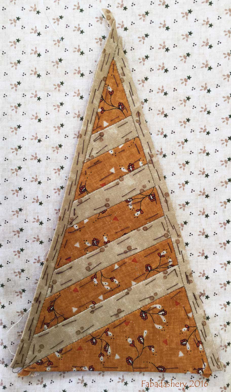 Fabadashery: Dear Jane Quilt - Border Triangle Block BR1 Rosemary's Rainbow