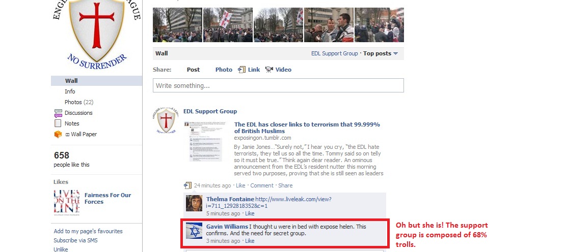 EDL AdminHijacked: Hel Gower losing her plot and attacking patriots