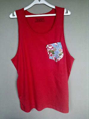 Salute to Cute: Contrast pocket singlet with embroidered message