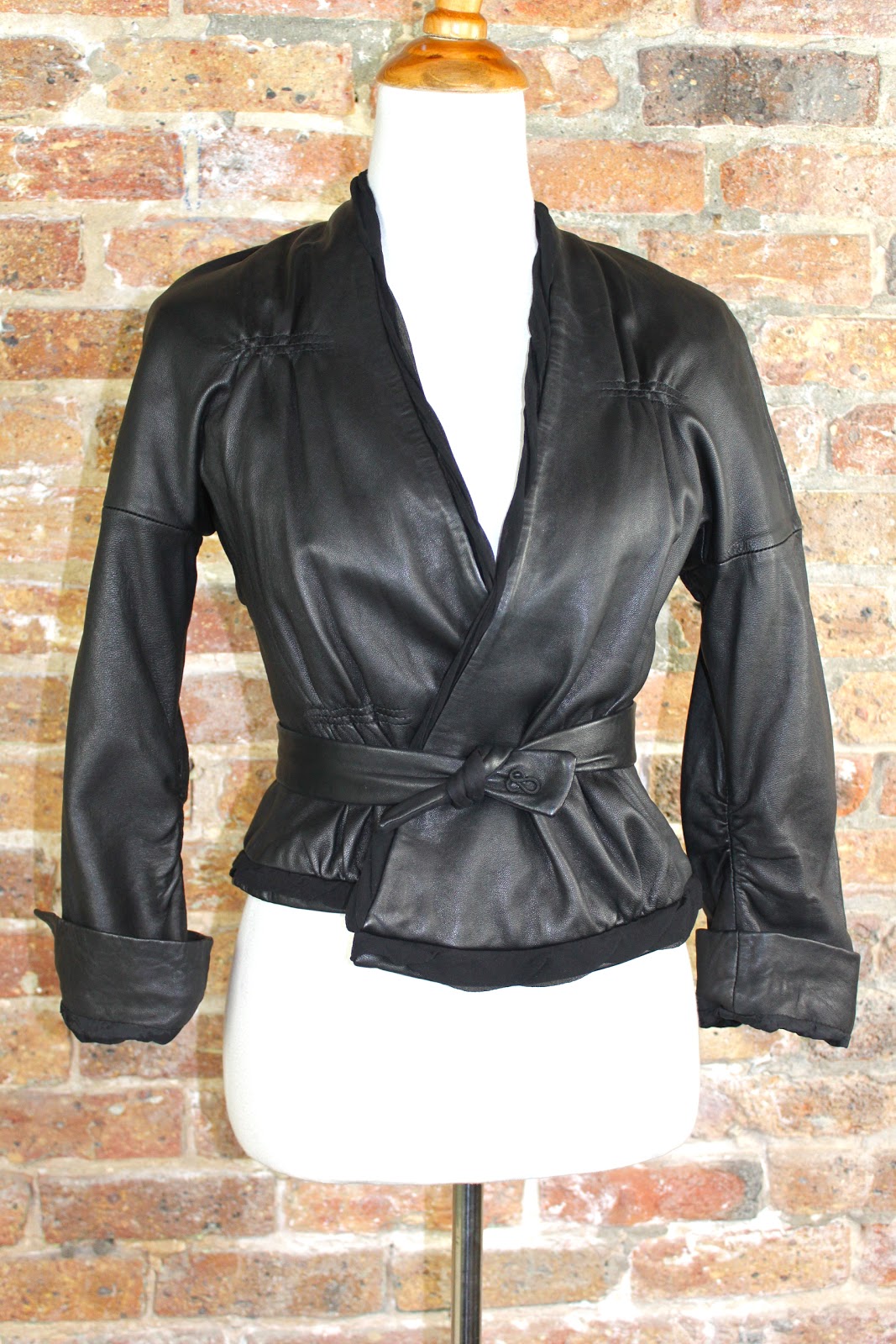 Shop Mag Style: BCBG Max Azria Black Wrap Leather Jacket, S