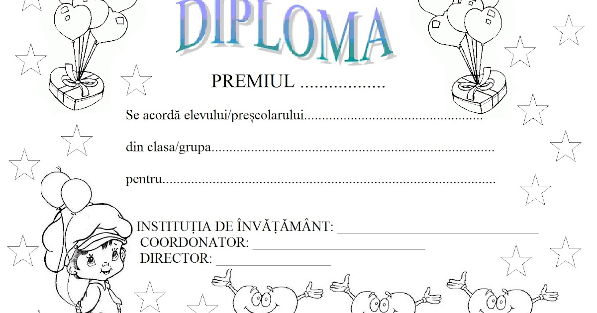 Lumea lui Scolarel...: Diplome pentru 1 Iunie (de colorat)