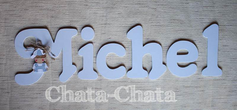 Chata-chata. Decoración infantil: LETRAS EN GRIS PARA "MICHEL"