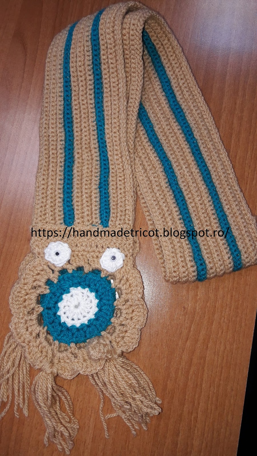 Handmade tricotaje: Fular crosetat Bufnita