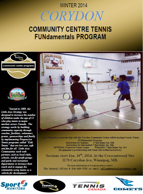 Tennis Manitoba: Community Center Tennis Fundamentals Program