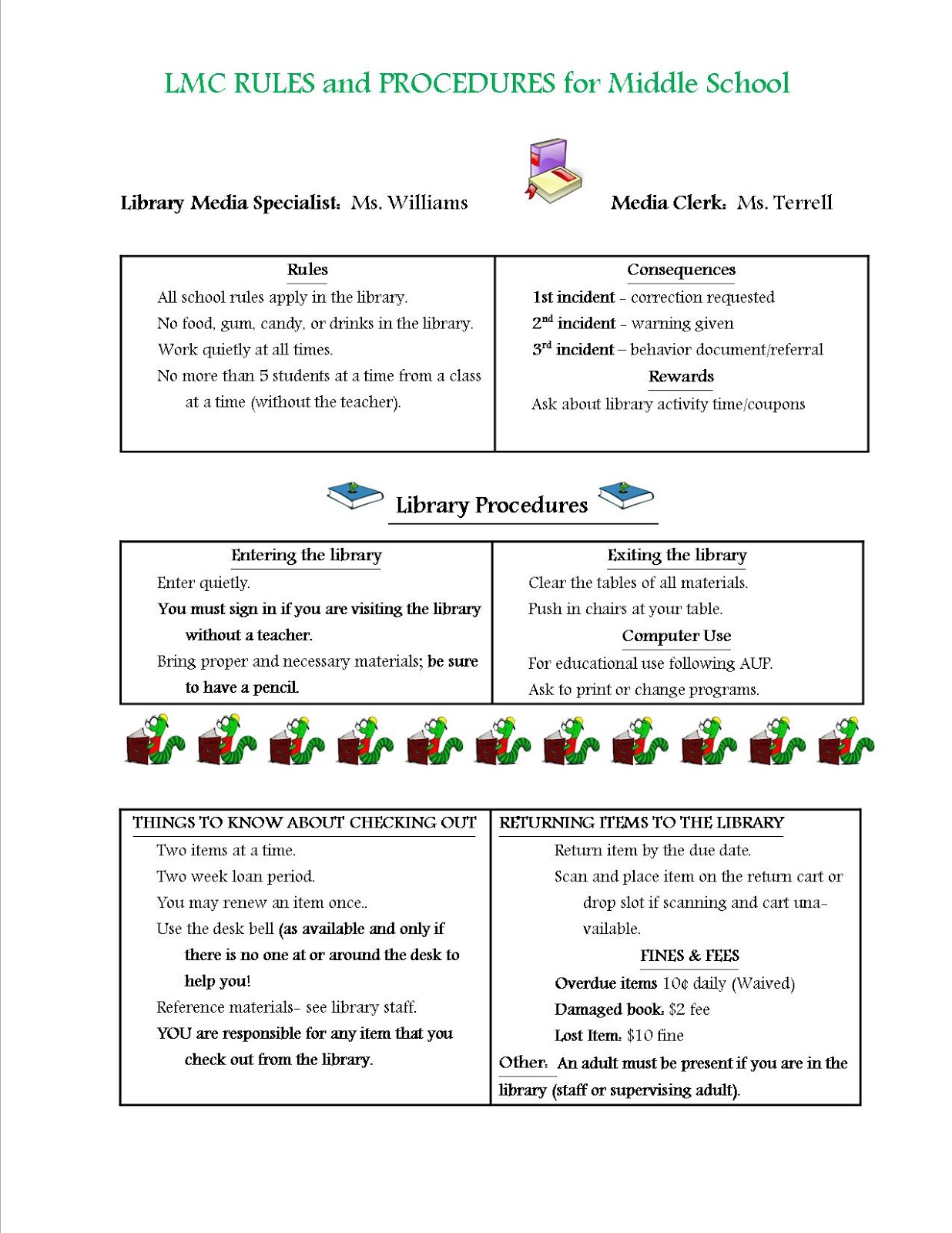 Forest Heights STEM Academy Library Media Center: Rules and Procedures