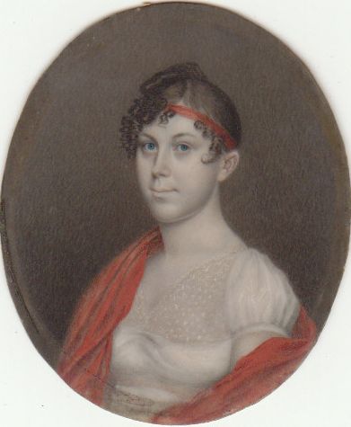 3 American Miniature Portraits: Vanderlyn, John - portrait of Mrs John ...