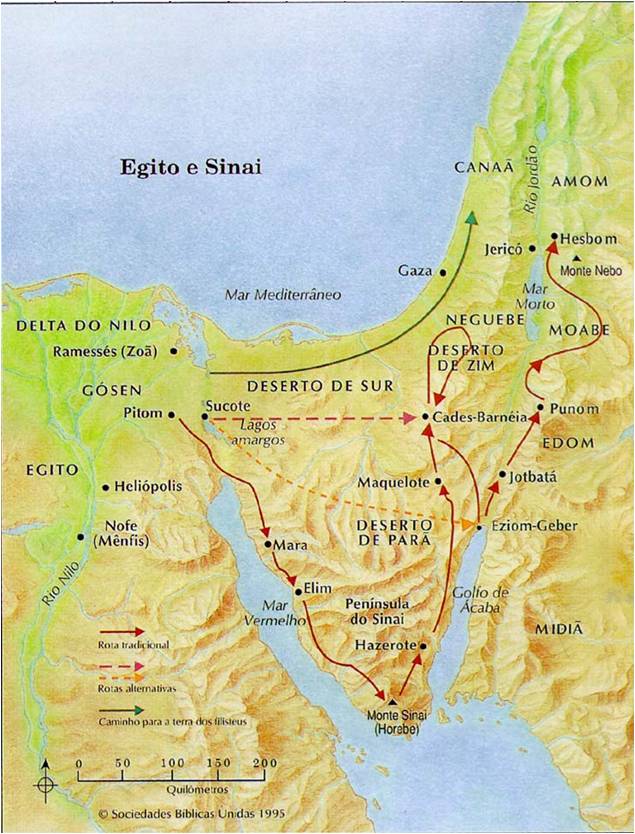 Somos demais: Mapa da localização dos Hebreus