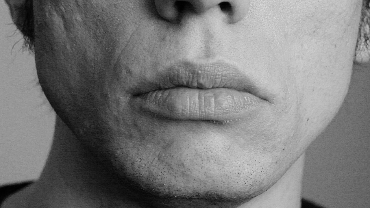 facial references for animation: lips frown [is, front, 60fps, ECU]