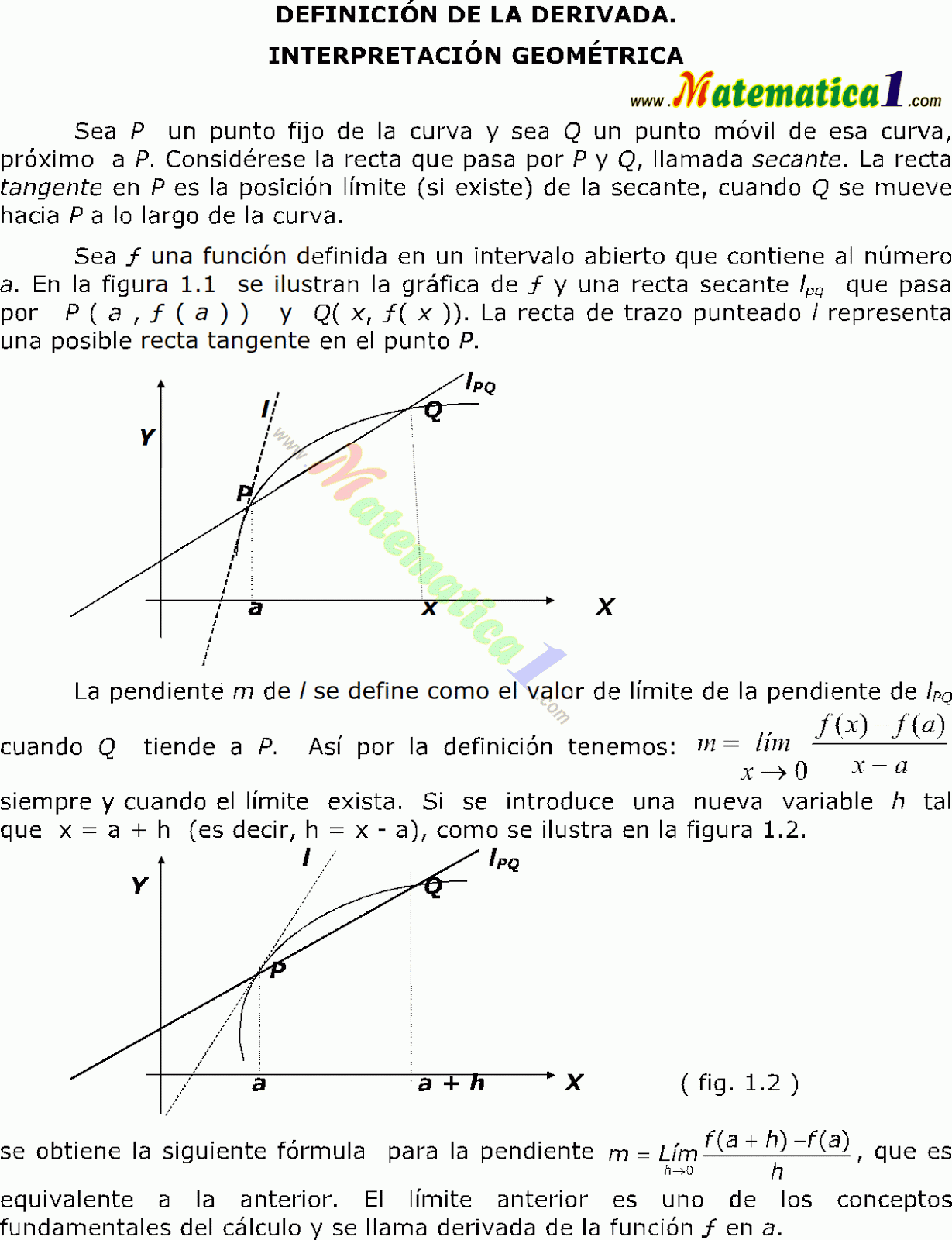 INTERPRETACION GEOMETRICA DE LA DERIVADA EJERCICIOS RESUELTOS PDF
