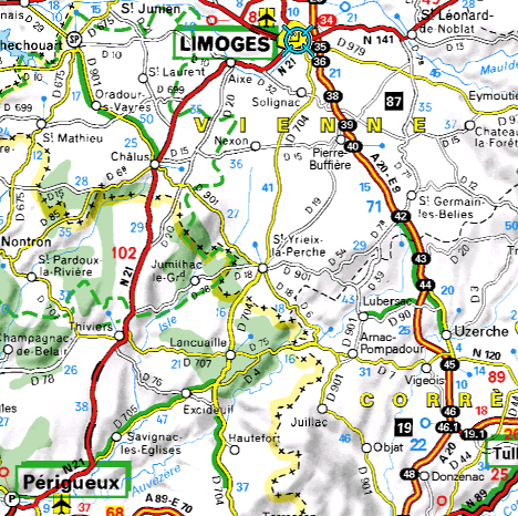 france: Map of Limoges Area Pictures