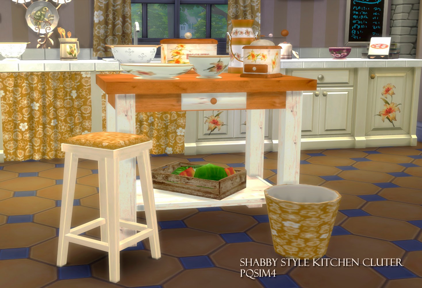 Sims 4. Shabby Style Kitchen Clutter.