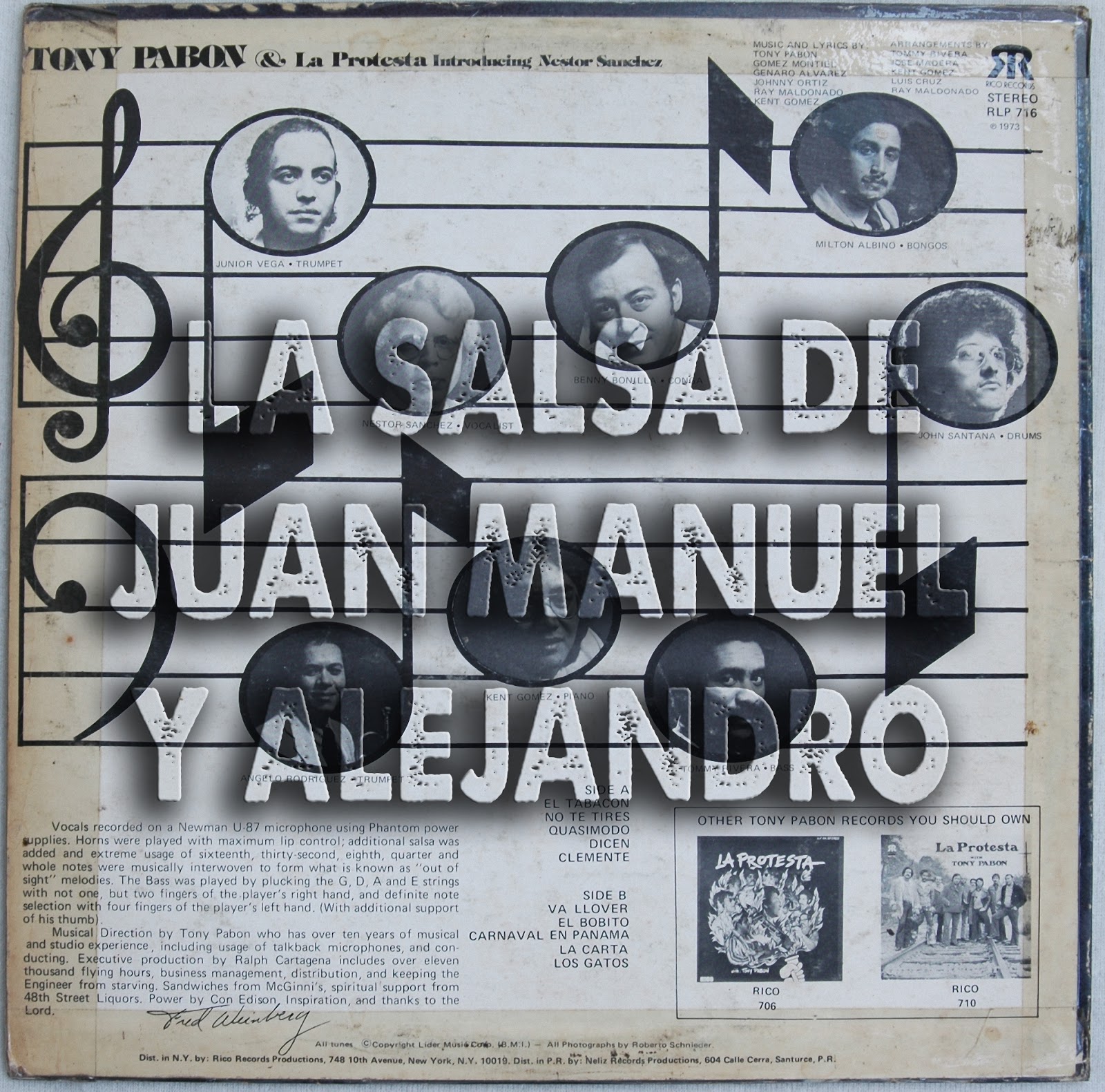 LA SALSA DE JUAN MANUEL Y ALEJANDRO ® : TONY PABON Y LA PROTESTA AÑO ...