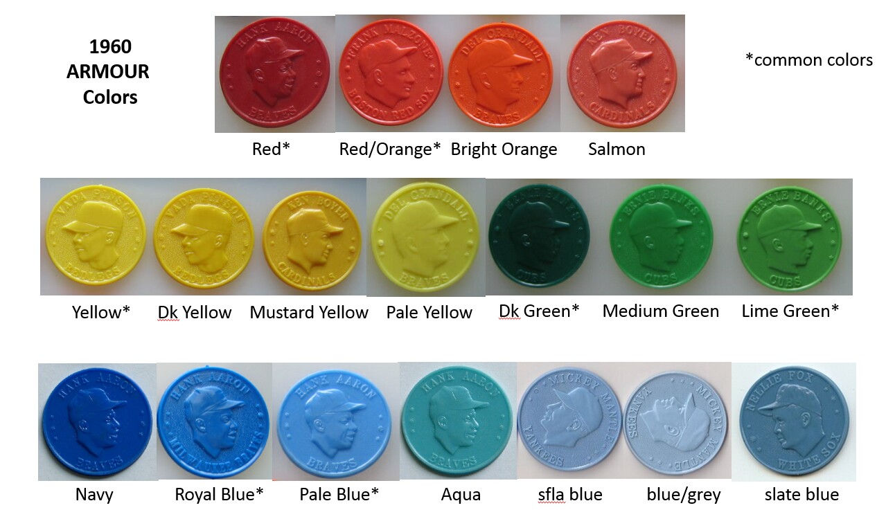 Armour Coins 1955 - 1960: 47 Review of 1960 Armour Coin colors