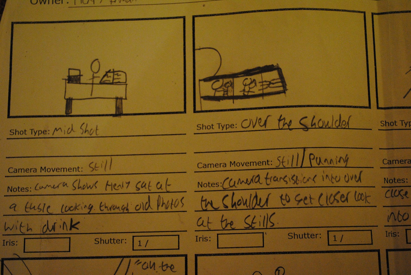 OCR Advanced Portfolio in media studies H540: New storyboard- Narrative