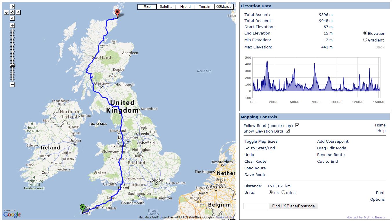 LEJOG blog: Our route from Lands End to John O'Groats