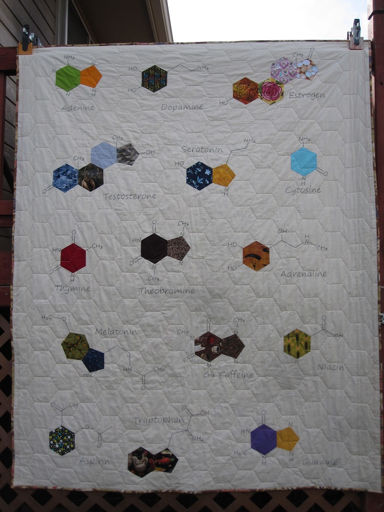 Solar Threads: Organic Chemistry Quilt is FINISHED!