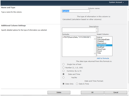 Column Validation on SharePoint List