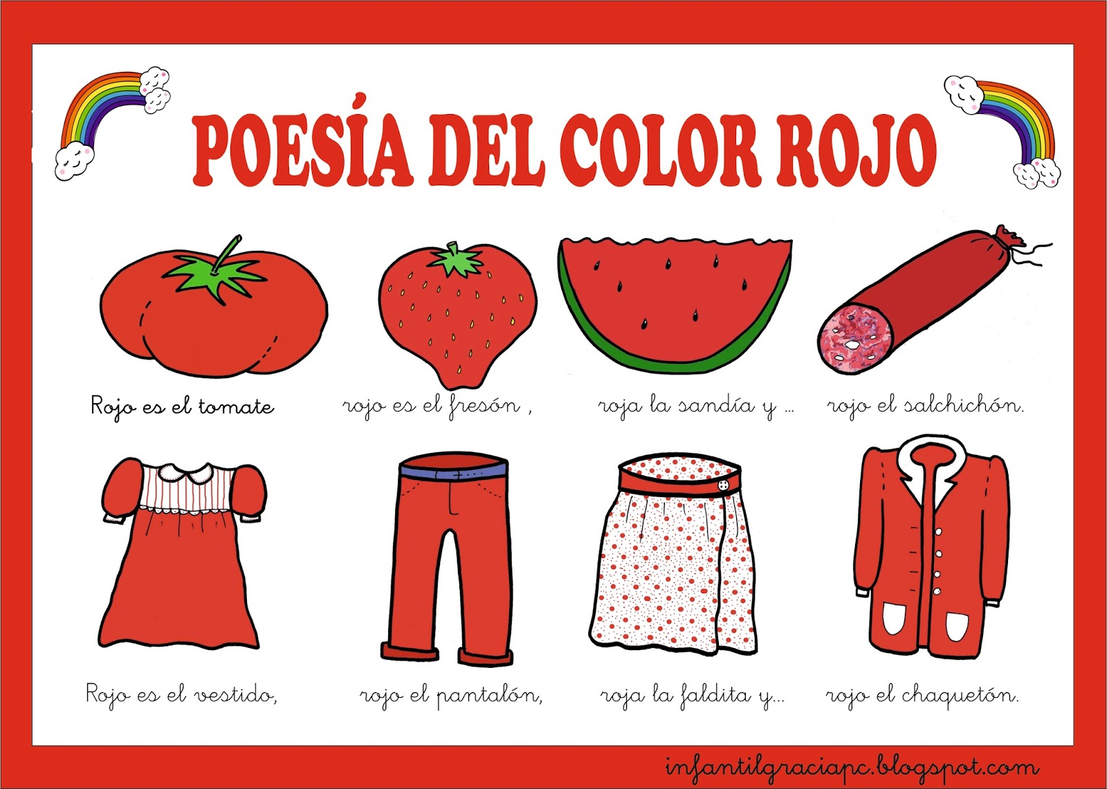 INFANTIL de GRACIA: CAPERUCITA ROJA Y NUESTRO LIBRO DEL COLOR ROJO