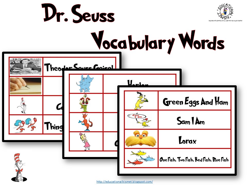Educational Kismet : Dr. Seuss Vocabulary Words Chart