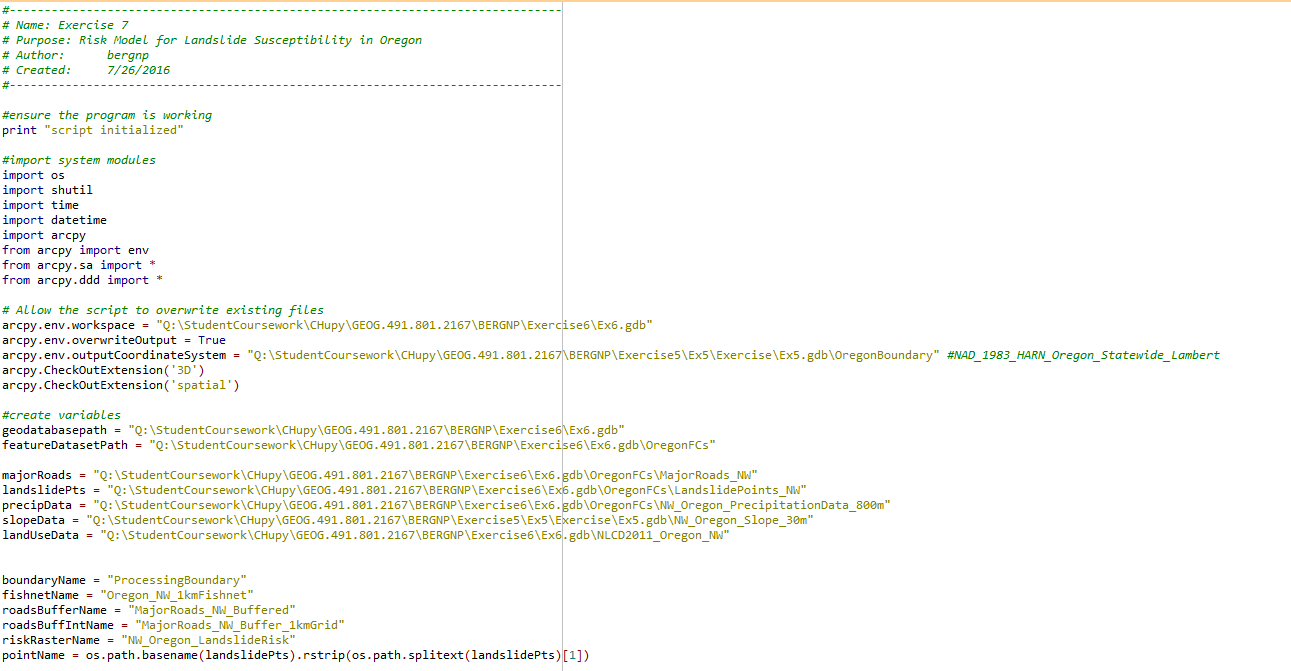 Geoprocessing with Scripting - GEOG 491