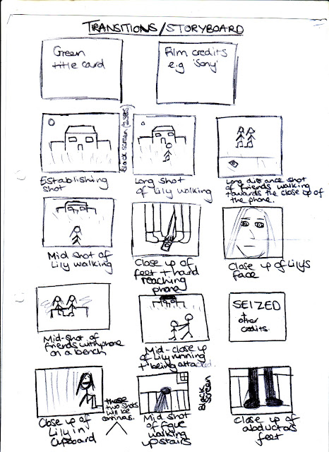 Jennifer Hall A2 Media: 13/03/2012 - Transitions/Storyboard for final cut