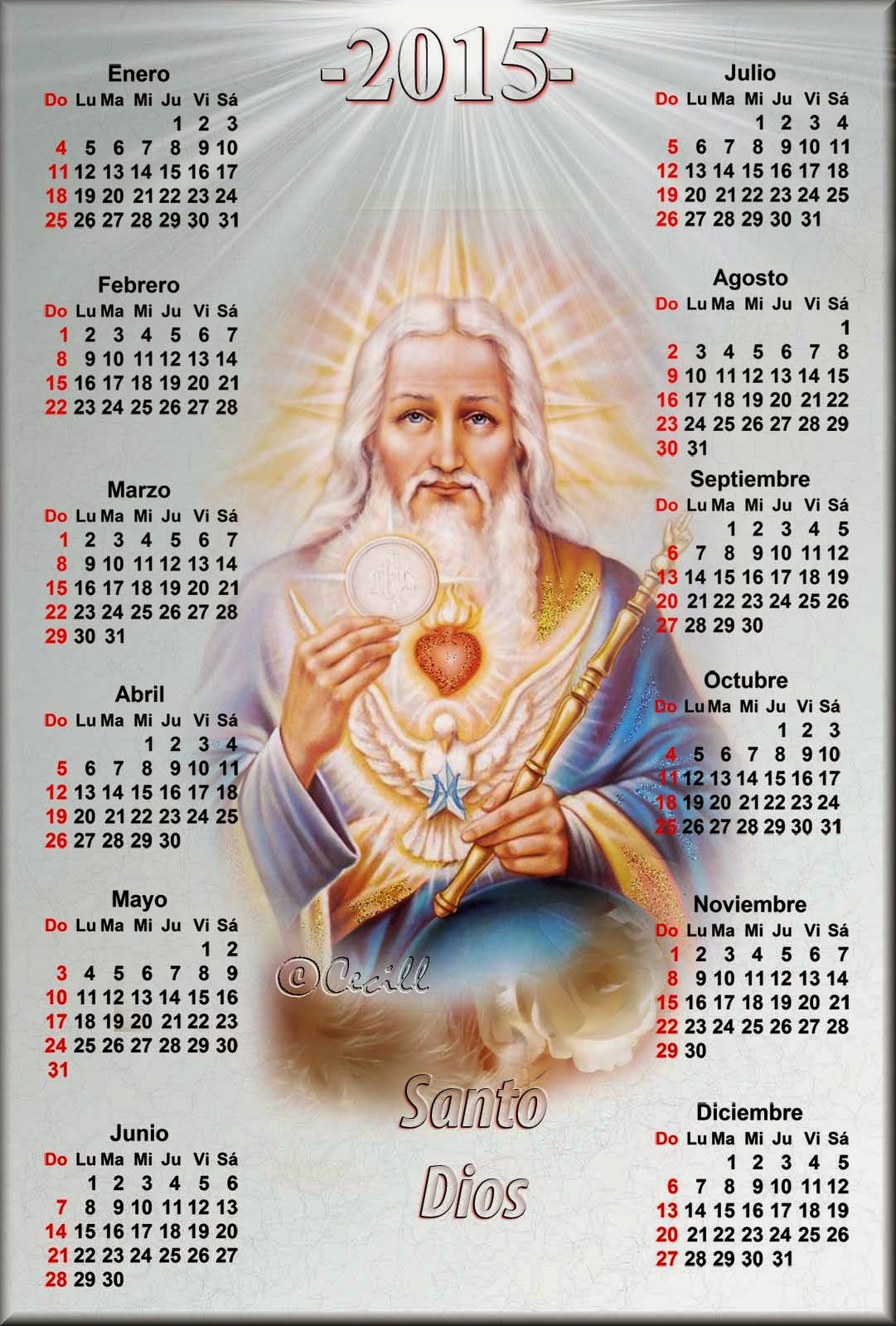 Vidas Santas: Calendario Santo Dios, 2015