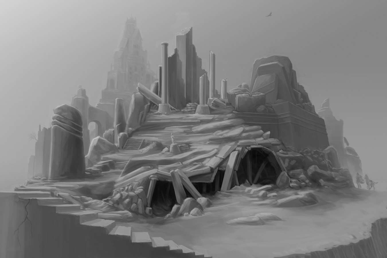 UmbraLust: High Altitude Ruins Sketch