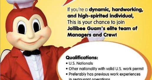 Jollibee Service Crew: Jollibee Guam Hiring