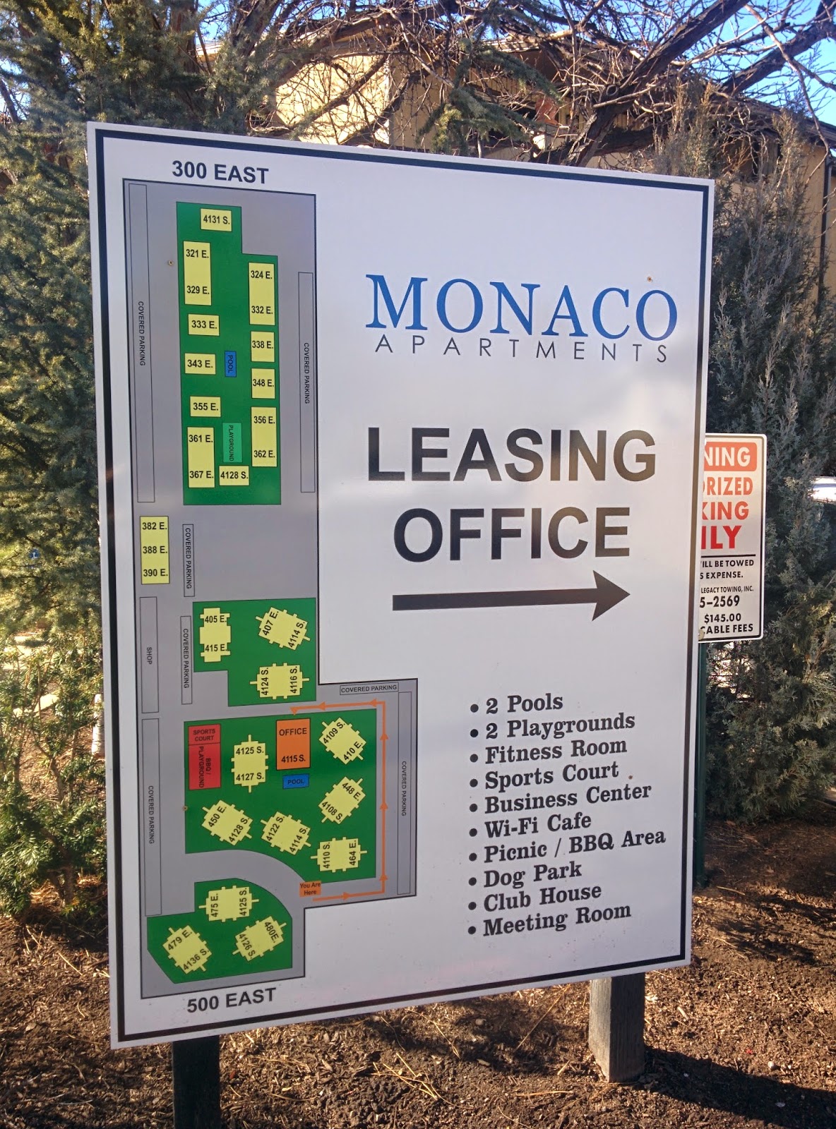 Steves Signs blog: Monaco Apartments Map and apartment # sign