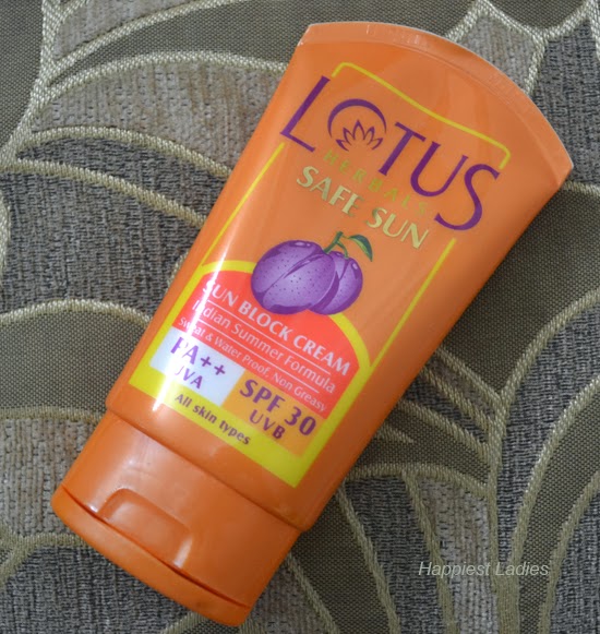 Lotus Herbals Safe Sun, Sun Block Cream Review - Happiest Ladies