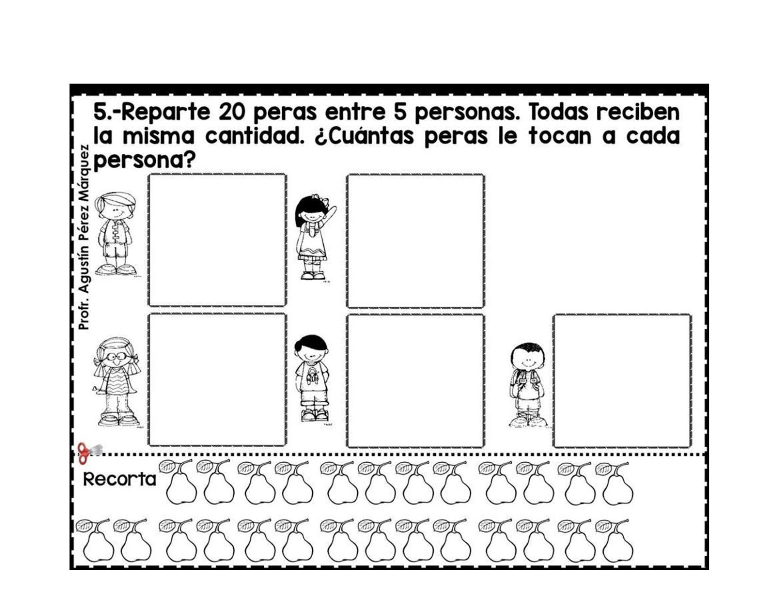 Fichas de Primaria: Actividades de reparto