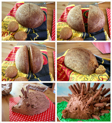 Green Gourmet Giraffe: Hedgehog cake (with chocolate fingers spikes)