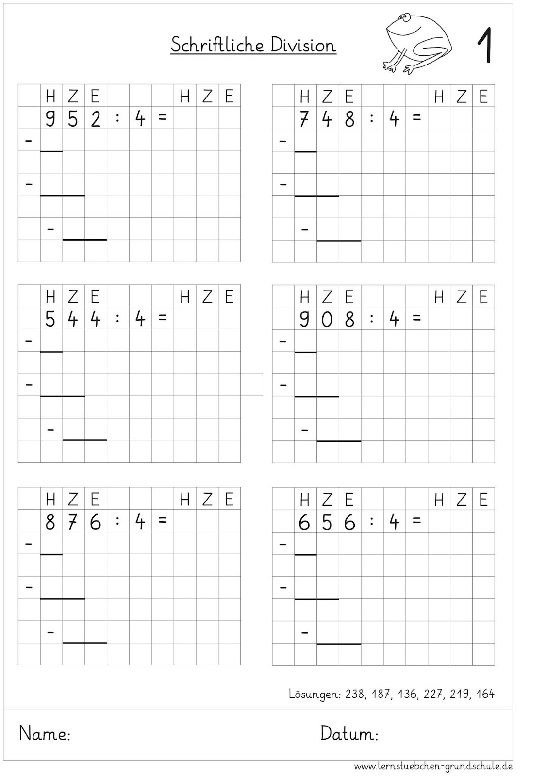 Lernstübchen: schriftlich dividieren (Einführung)