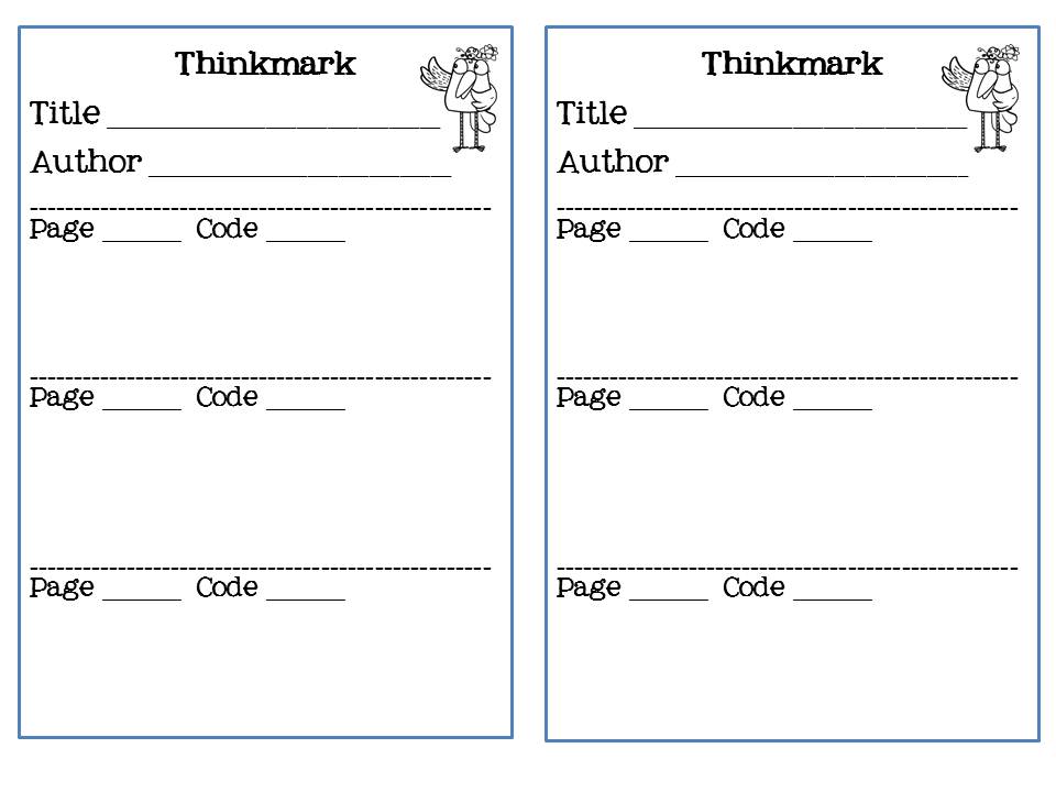 3-6 Free Resources: Thinkmarks