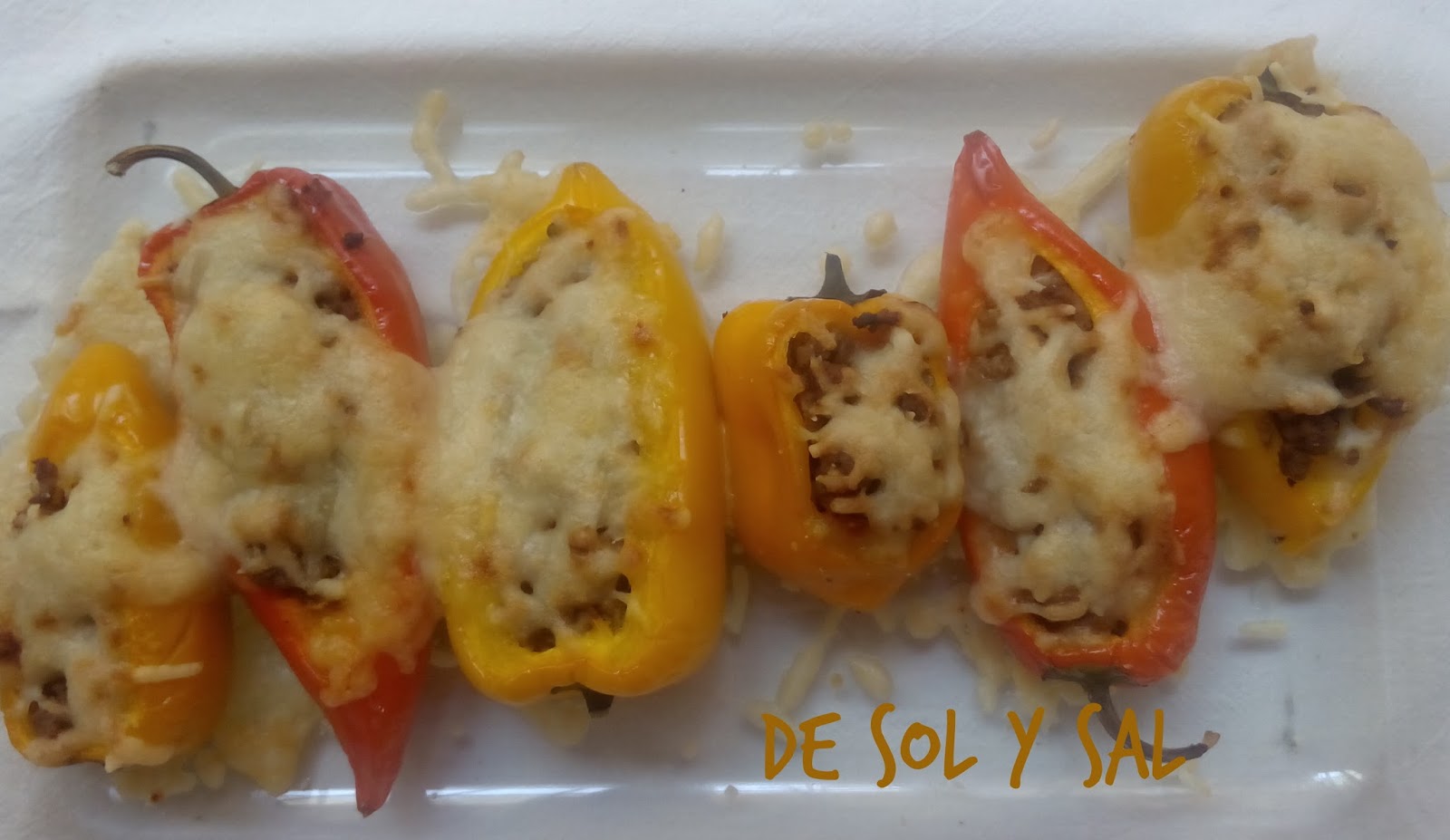 De sol y sal: Pimientos mini rellenos, receta Tex Mex