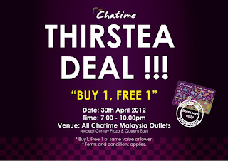 BestLah: Chatime Thirstea Deal - Buy 1 FREE 1 (30 Apr)