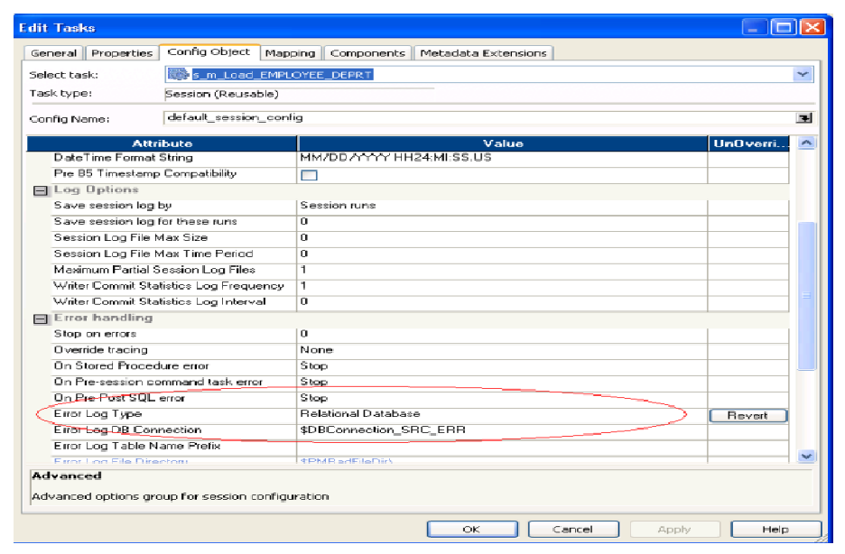 Error Handling in Informatica - Error Log Tables